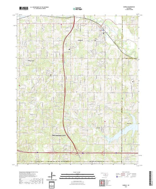 US Topo 7.5-minute map for Harrah OK – American Map Store