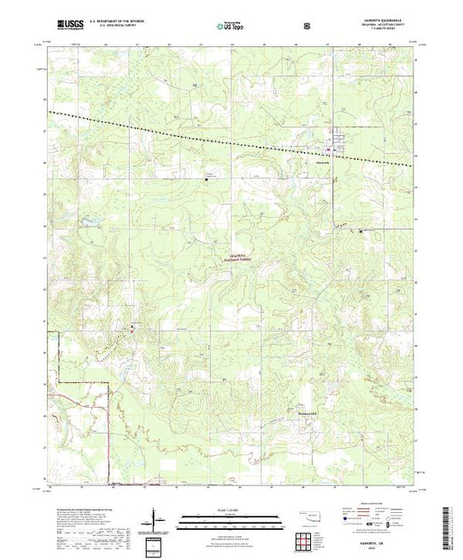 US Topo 7.5-minute map for Haworth OK – American Map Store