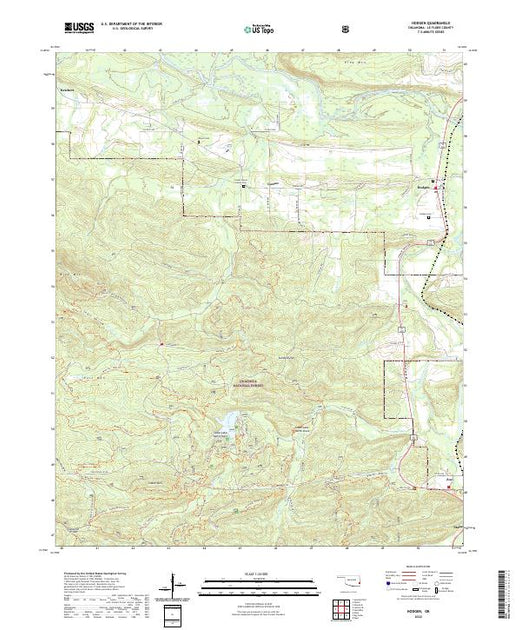 US Topo 7.5-minute map for Hodgen OK – American Map Store