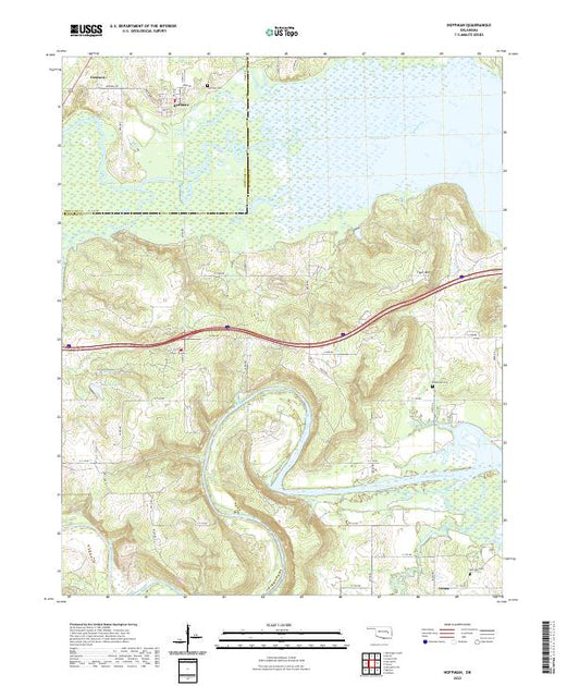 US Topo 7.5-minute map for Hoffman OK – American Map Store