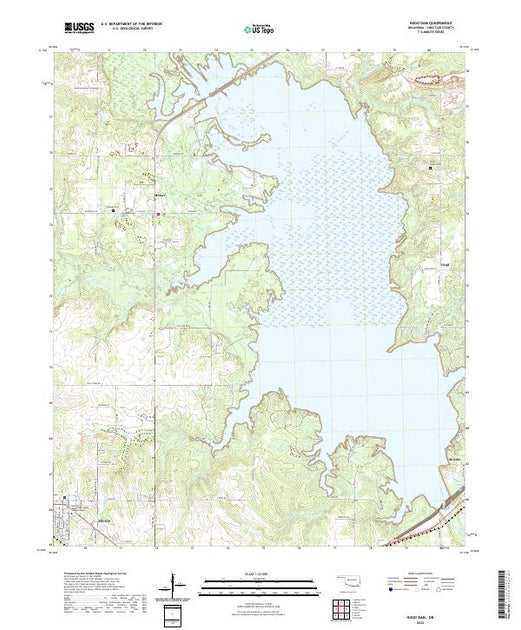 US Topo 7.5-minute map for Hugo Dam OK – American Map Store