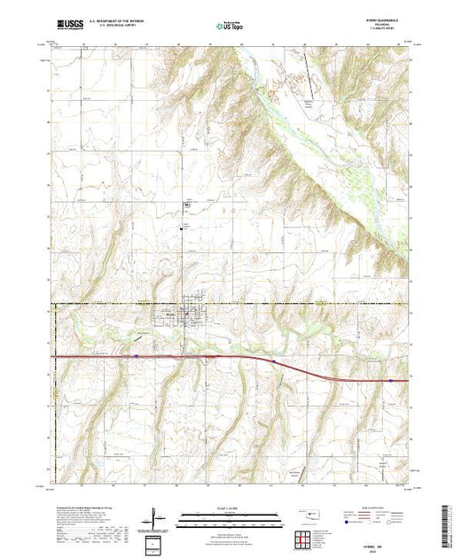 US Topo 7.5-minute map for Hydro OK – American Map Store