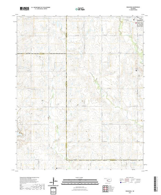US Topo 7.5-minute map for Indiahoma OK – American Map Store