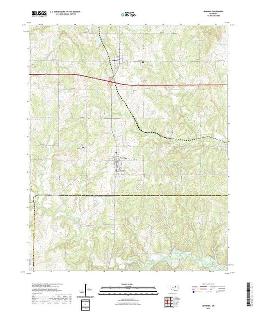 US Topo 7.5-minute map for Jennings OK – American Map Store