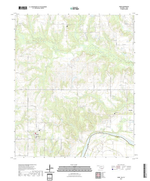 US Topo 7.5-minute map for Kemp OKTX – American Map Store