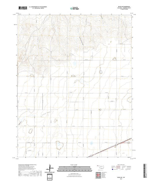 US Topo 7.5-minute map for Keyes SW OK – American Map Store