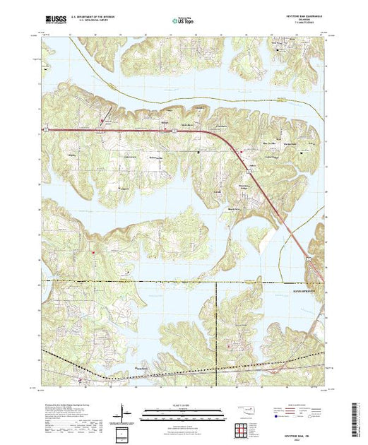 US Topo 7.5-minute map for Keystone Dam OK – American Map Store