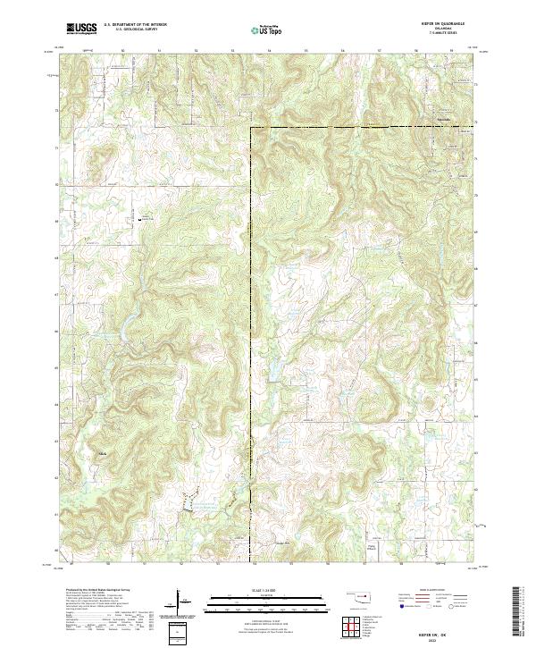 US Topo 7.5-minute map for Kiefer SW OK – American Map Store