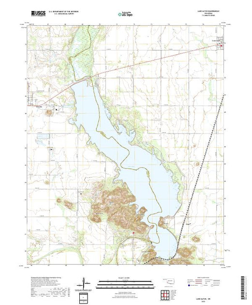 US Topo 7.5-minute map for Lake Altus OK – American Map Store