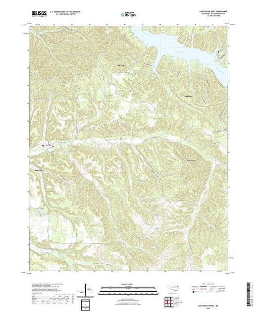 US Topo 7.5-minute map for Lake Eucha West OK – American Map Store