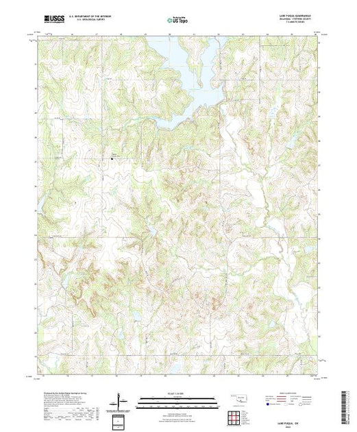 US Topo 7.5-minute map for Lake Fuqua OK – American Map Store