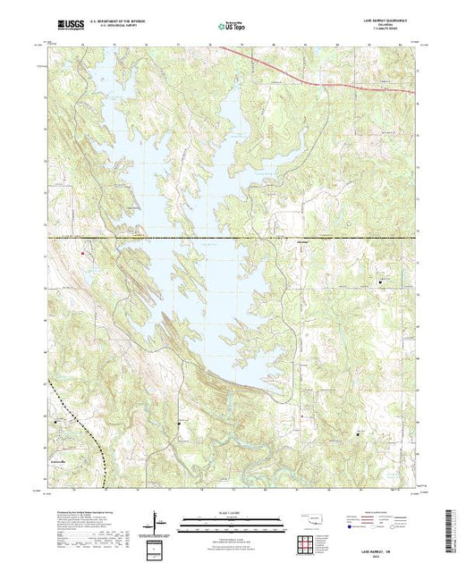 US Topo 7.5-minute map for Lake Murray OK – American Map Store