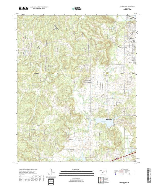 US Topo 7.5-minute map for Lake Sahoma OK – American Map Store
