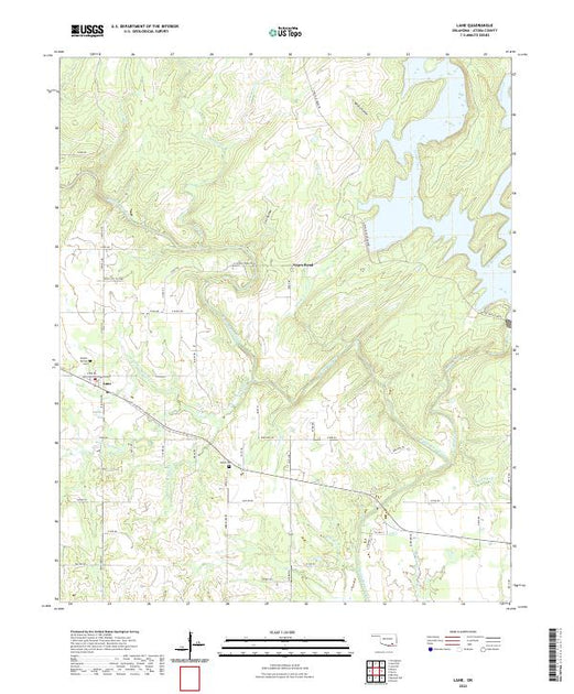 US Topo 7.5-minute map for Lane OK – American Map Store