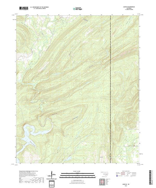 US Topo 7.5-minute map for Lane NE OK – American Map Store