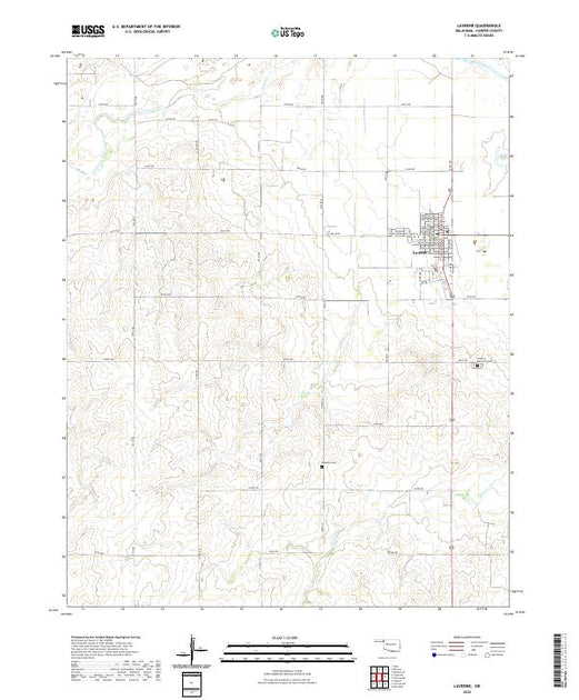 US Topo 7.5-minute map for Laverne OK – American Map Store