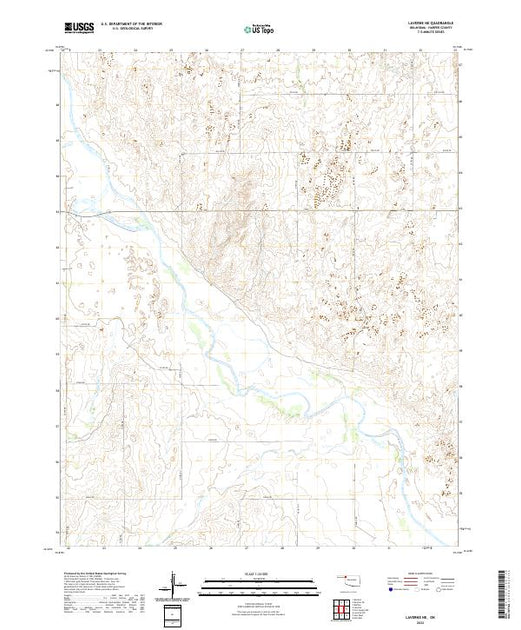 US Topo 7.5-minute map for Laverne NE OK – American Map Store
