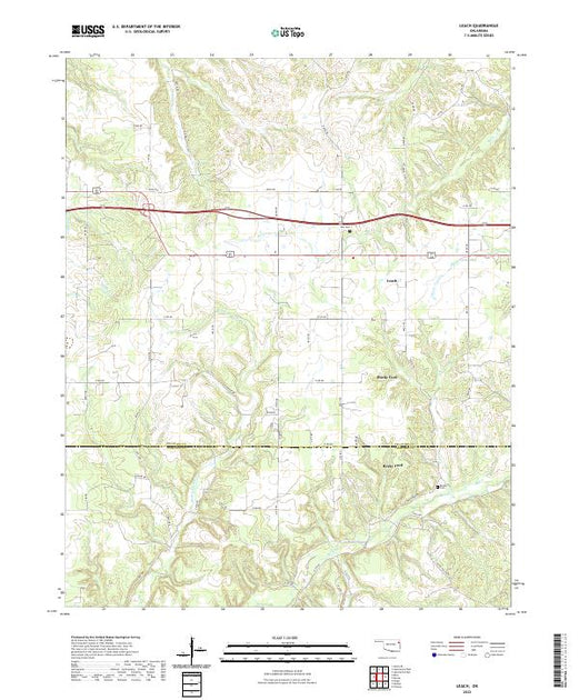 US Topo 7.5-minute map for Leach OK – American Map Store