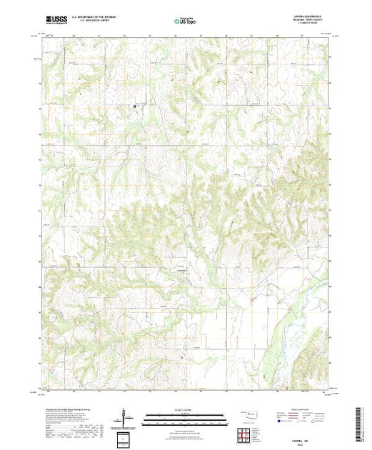 US Topo 7.5-minute map for Lenora OK – American Map Store