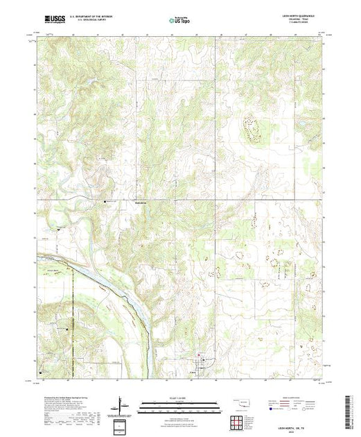 US Topo 7.5-minute map for Leon North OKTX – American Map Store
