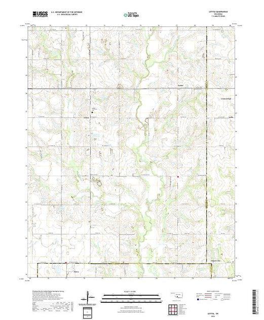 US Topo 7.5-minute map for Letitia OK – American Map Store