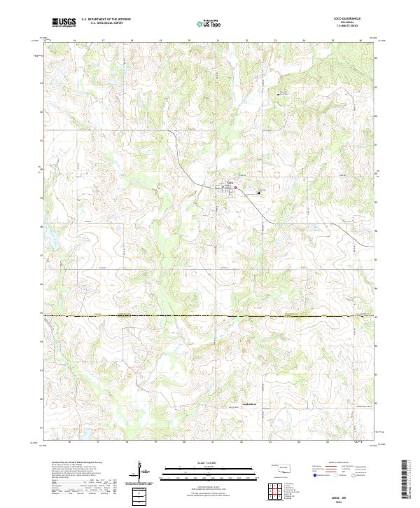 US Topo 7.5-minute map for Loco OK – American Map Store