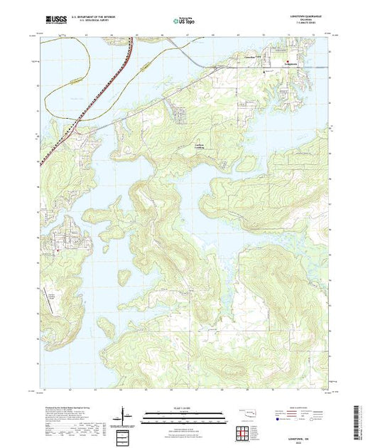 US Topo 7.5-minute map for Longtown OK – American Map Store