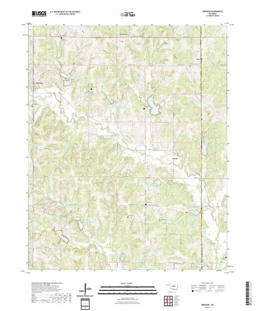 US Topo 7.5-minute map for Meridian OK – American Map Store