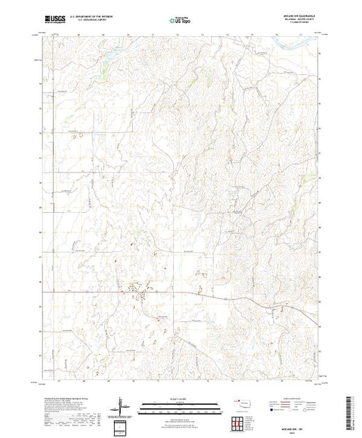 US Topo 7.5-minute map for Mocane NW OK – American Map Store