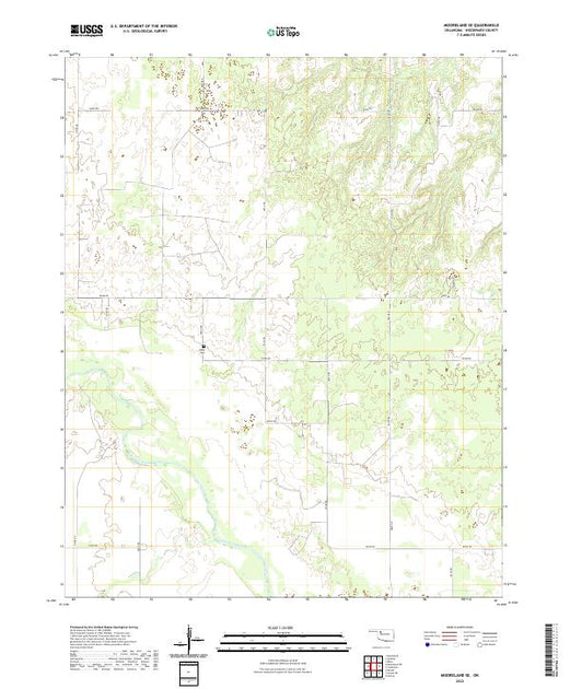 US Topo 7.5-minute map for Mooreland SE OK – American Map Store