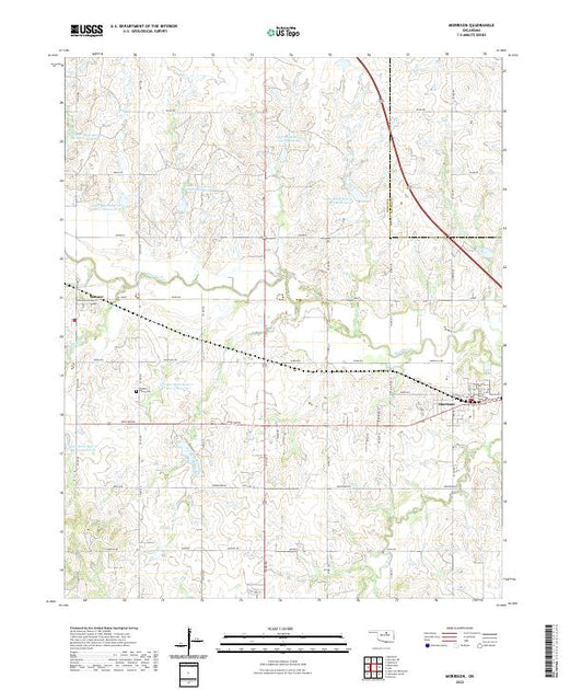 US Topo 7.5-minute map for Morrison OK – American Map Store