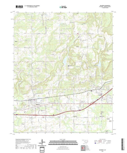 US Topo 7.5-minute map for Muldrow OK – American Map Store