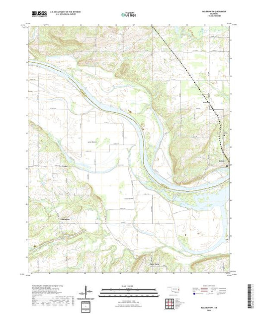 US Topo 7.5-minute map for Muldrow SW OK – American Map Store
