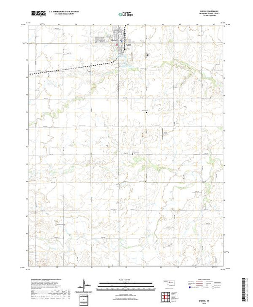 US Topo 7.5-minute map for Okeene OK – American Map Store
