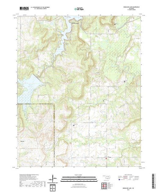 US Topo 7.5-minute map for Okmulgee Lake OK – American Map Store