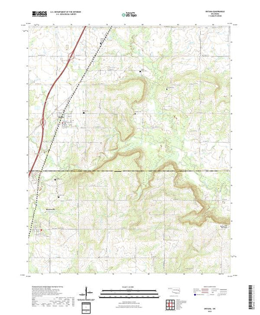 US Topo 7.5-minute map for Oktaha OK – American Map Store