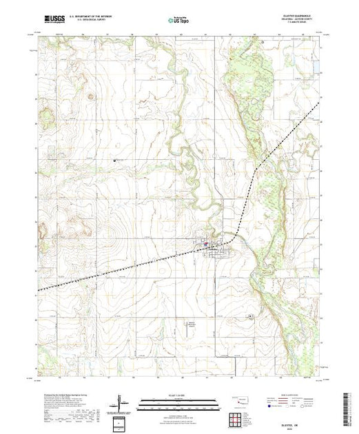 US Topo 7.5-minute map for Olustee OK – American Map Store