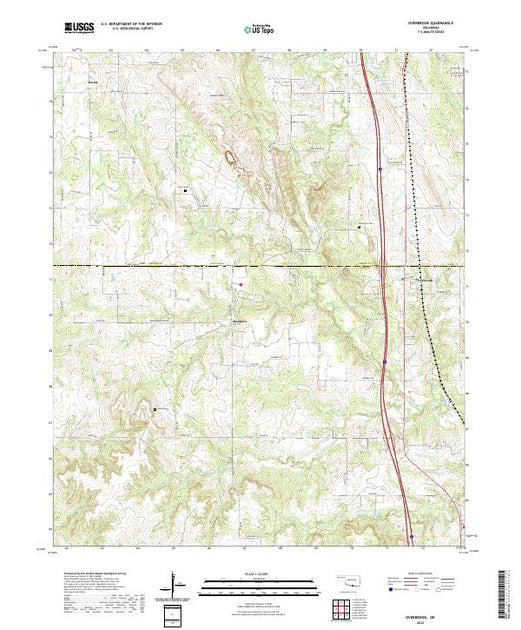 US Topo 7.5-minute map for Overbrook OK – American Map Store