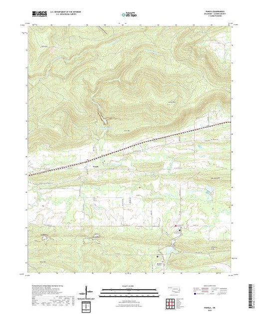 US Topo 7.5-minute map for Panola OK – American Map Store