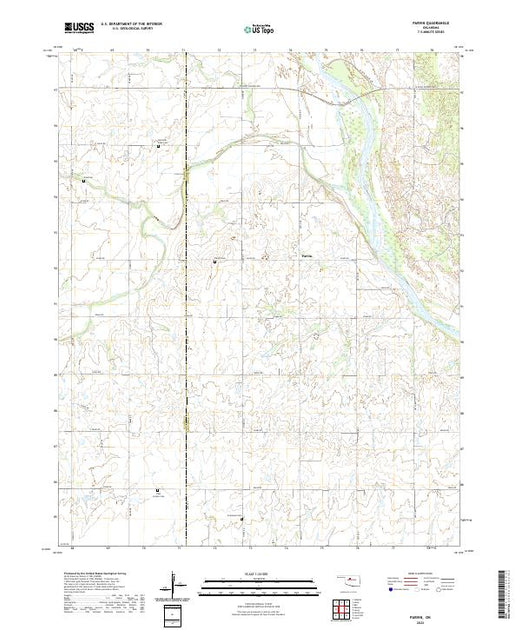 US Topo 7.5-minute map for Parvin OK – American Map Store