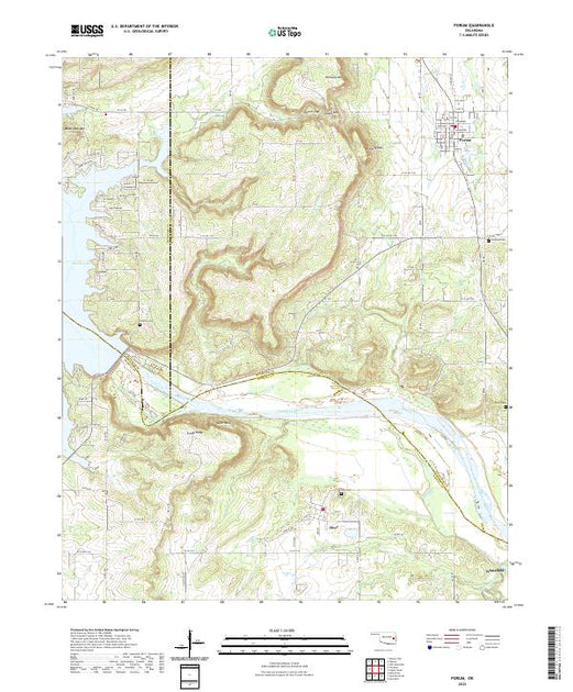 US Topo 7.5-minute map for Porum OK – American Map Store