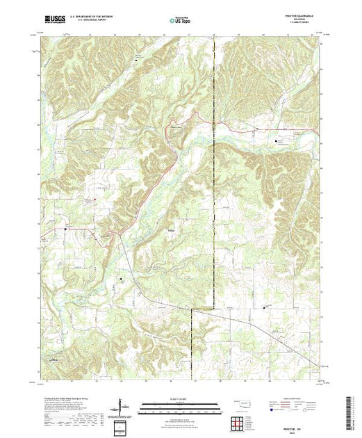 US Topo 7.5-minute map for Proctor OK – American Map Store