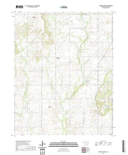 US Topo 7.5-minute map for Pyramid Corners OK – American Map Store