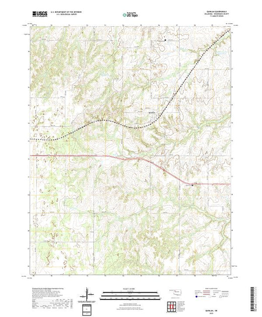 US Topo 7.5-minute map for Quinlan OK – American Map Store