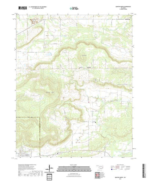 US Topo 7.5-minute map for Quinton North OK – American Map Store