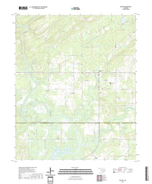 US Topo 7.5-minute map for Rattan OK – American Map Store