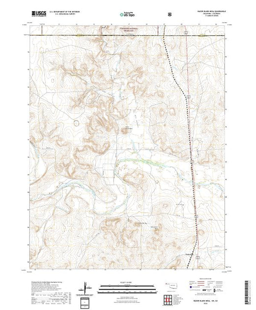 US Topo 7.5-minute map for Razor Blade Mesa OKCO – American Map Store