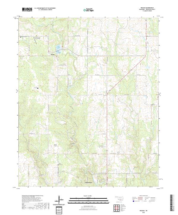 US Topo 7.5-minute map for Reagan OK – American Map Store