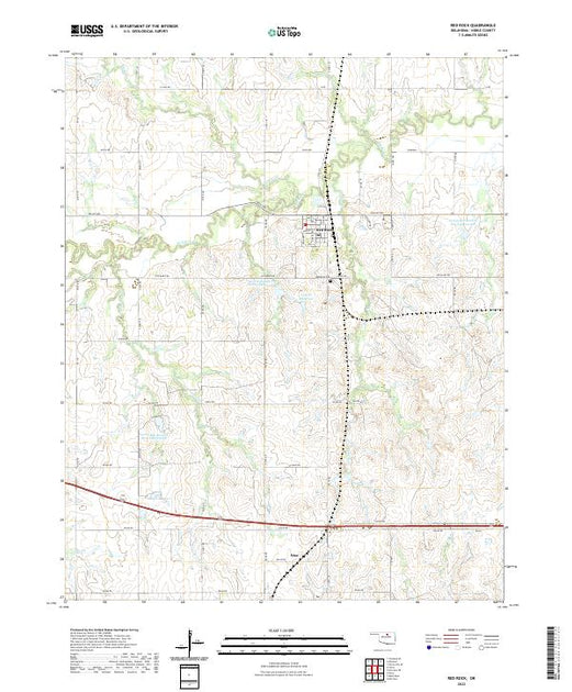 US Topo 7.5-minute map for Red Rock OK – American Map Store