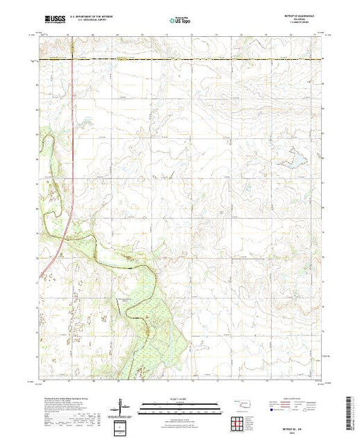 US Topo 7.5-minute map for Retrop SE OK – American Map Store